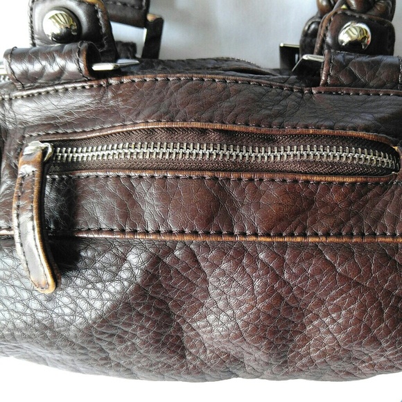 Black Rivet | Bags | Rockin Black Rivet F Leather Chocolate Brown Purse ...